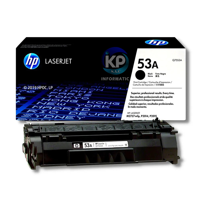 Toner HP 53A Q7553A negro【 LaserJet P2015 】 ️