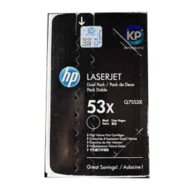 Toner HP 53X Q7553X negro【 LaserJet P2015 】 ️